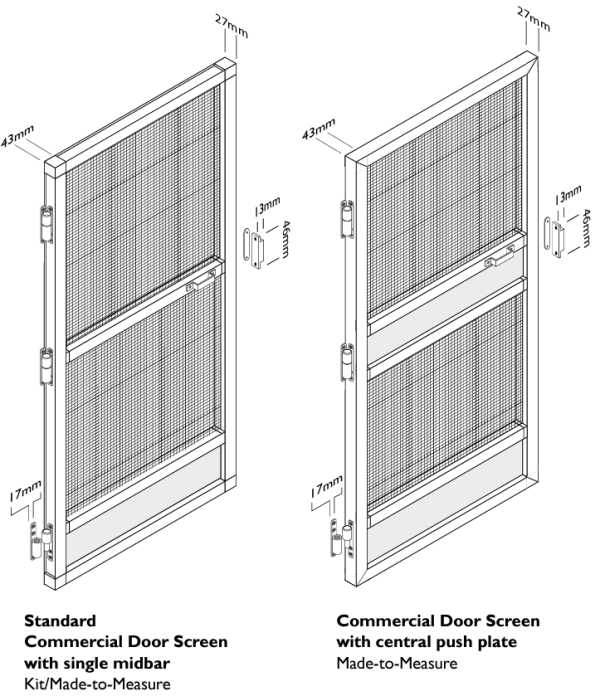 Strong Aluminium Hinged Flyscreen Door - Commercial - 2025